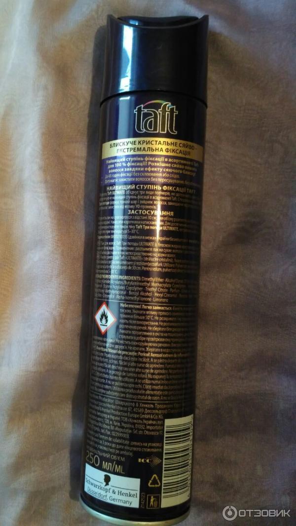 Отзыв о Лак для волос Taft Ultimate "Экстремальная фиксация" | Хороший ...